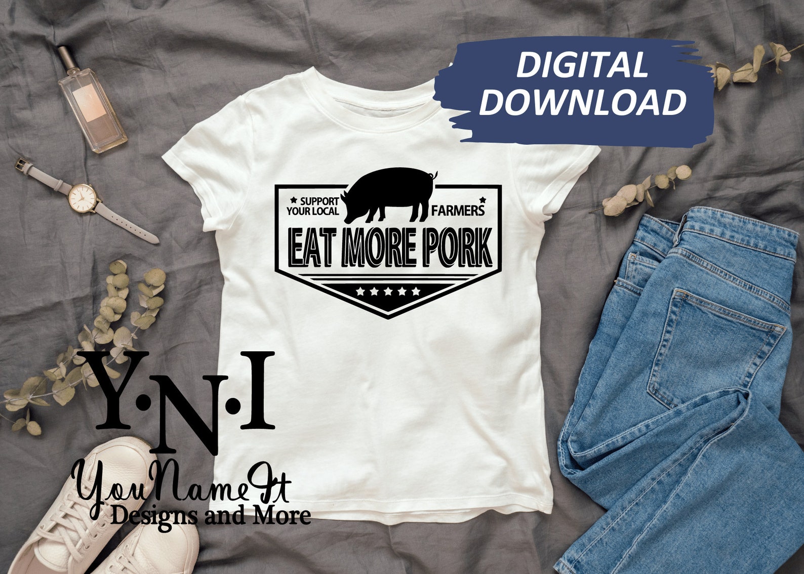 Eat More Pork SVG, Support Local Farmers Cut File, Pig Silhouette, Farm ...