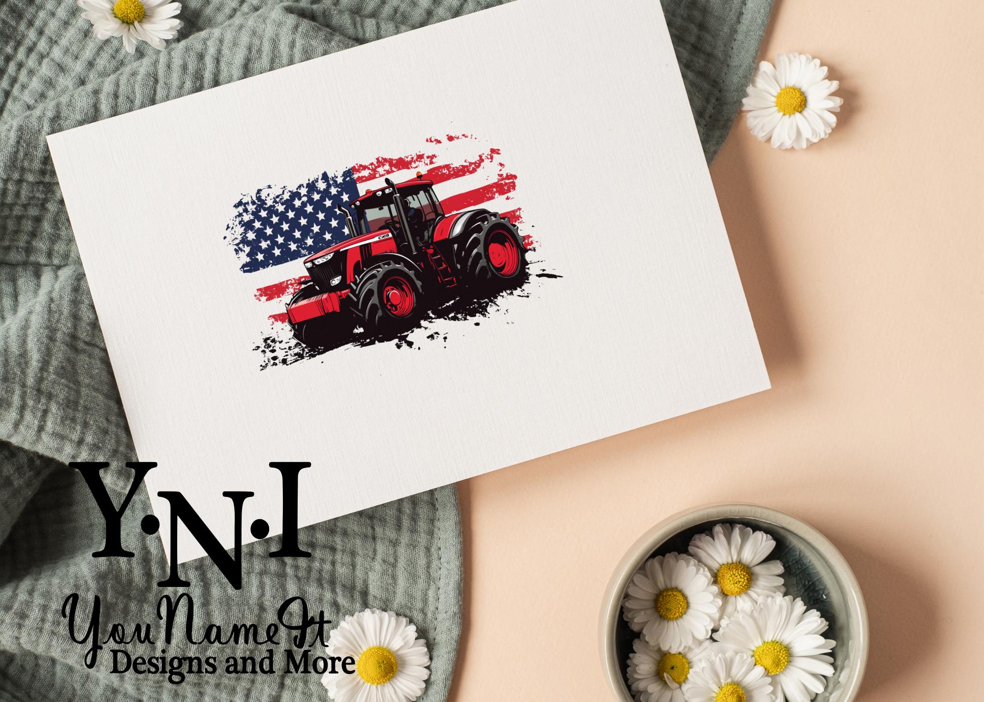 American Flag Tractor PNG | Patriotic Farm Decor | Instant Download - Etsy