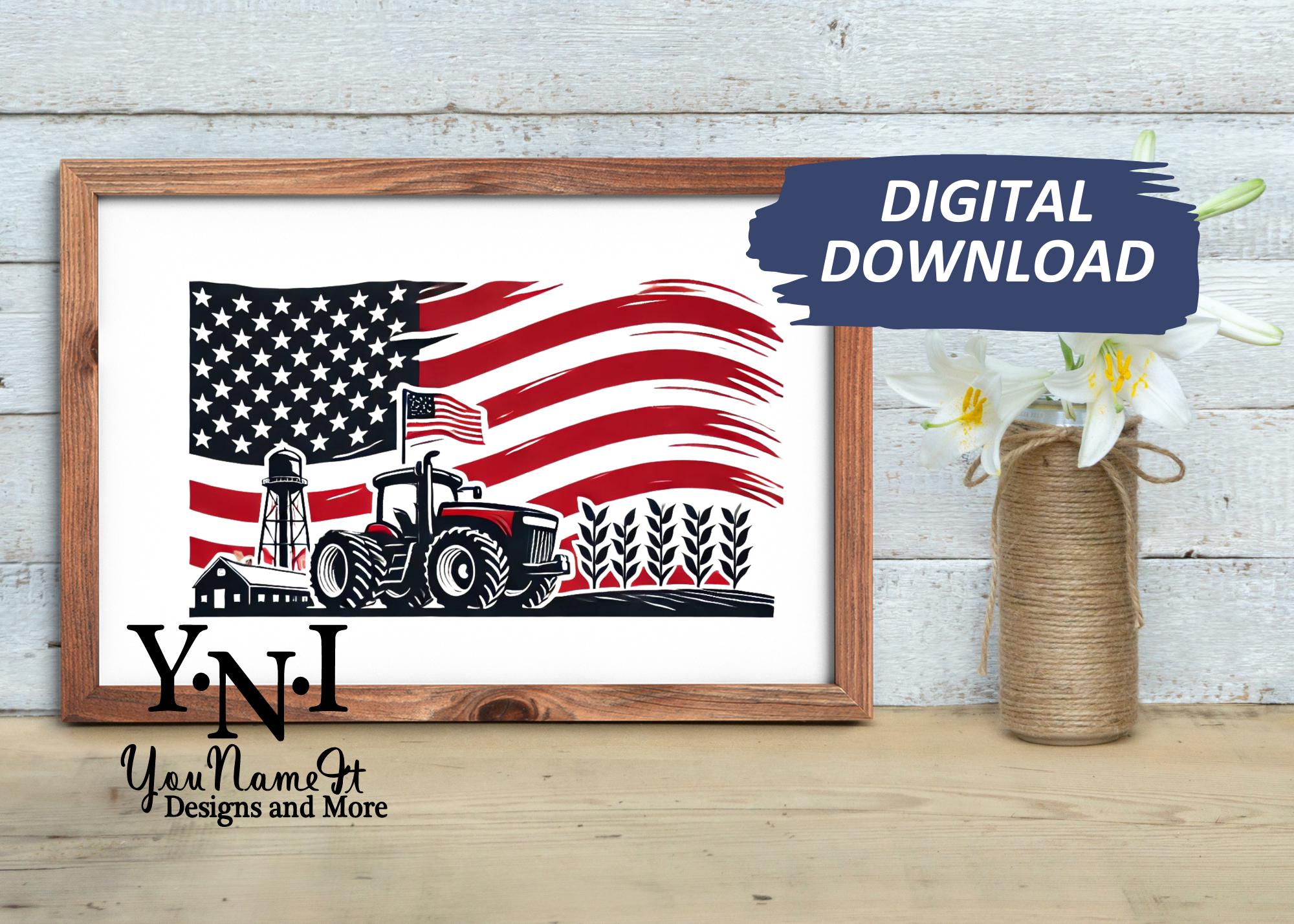 American Flag Tractor PNG | Patriotic Farm Life Digital Download - Etsy