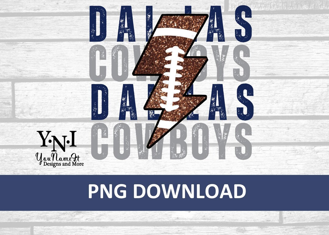 Dallas Cowboys Lightning Bolt Football PNG| Navy & Grayfootball ...