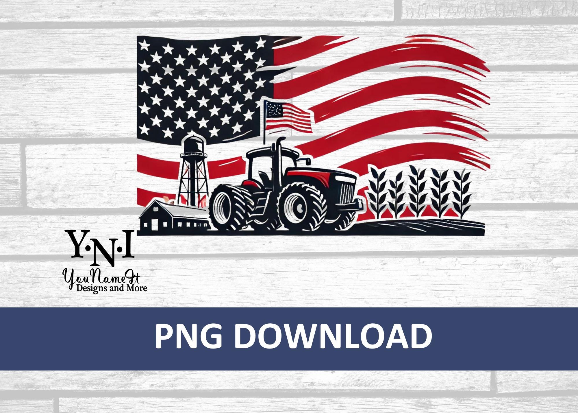 American Flag Tractor PNG, Patriotic Farm Life Digital Download ...