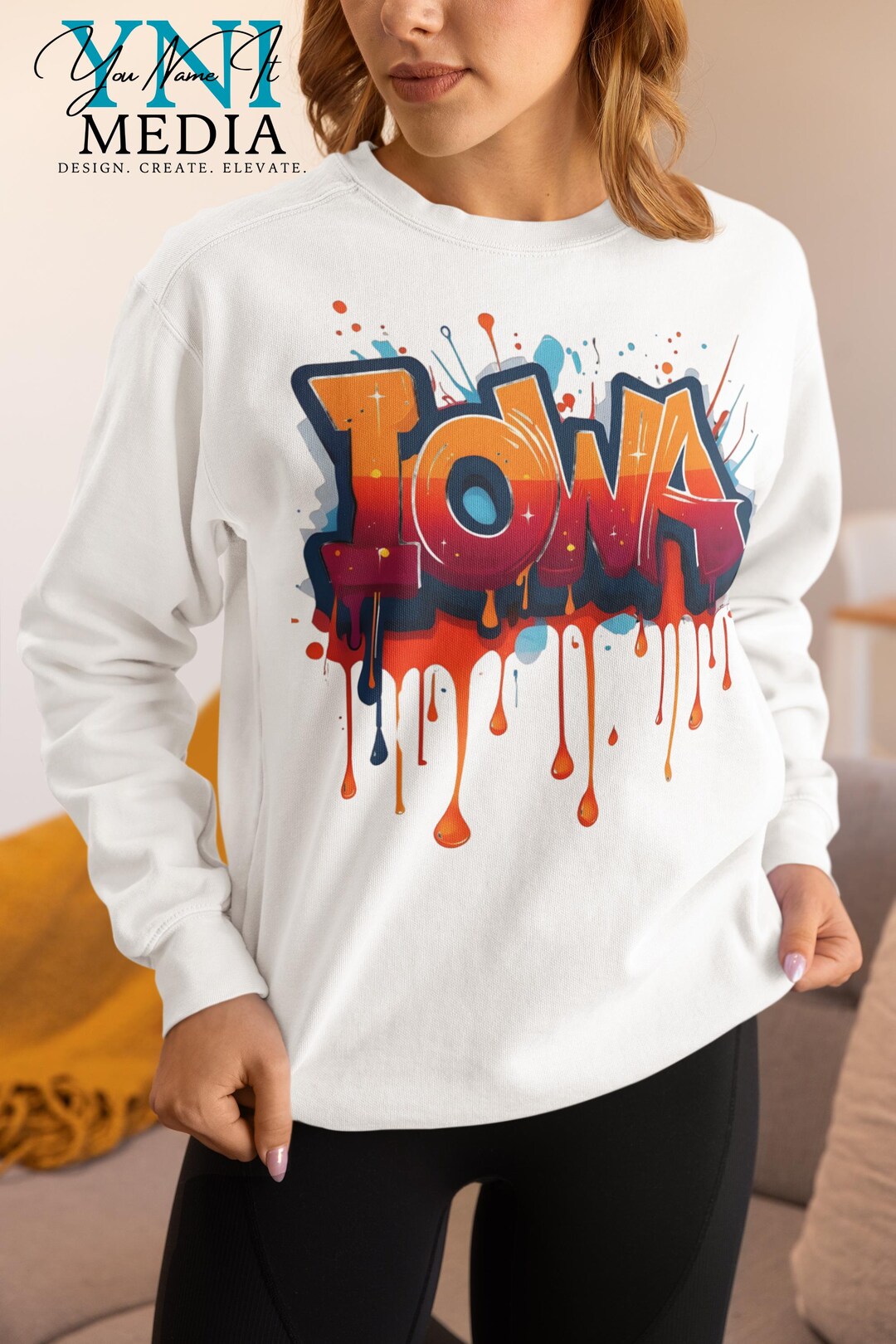 Iowa Graffiti Drip Sweatshirt - Comfort Colors Crewneck - Etsy