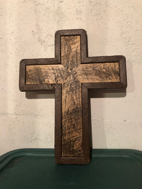 LARGE Rustic Repurposed Barn Wood Cross | Etsy
