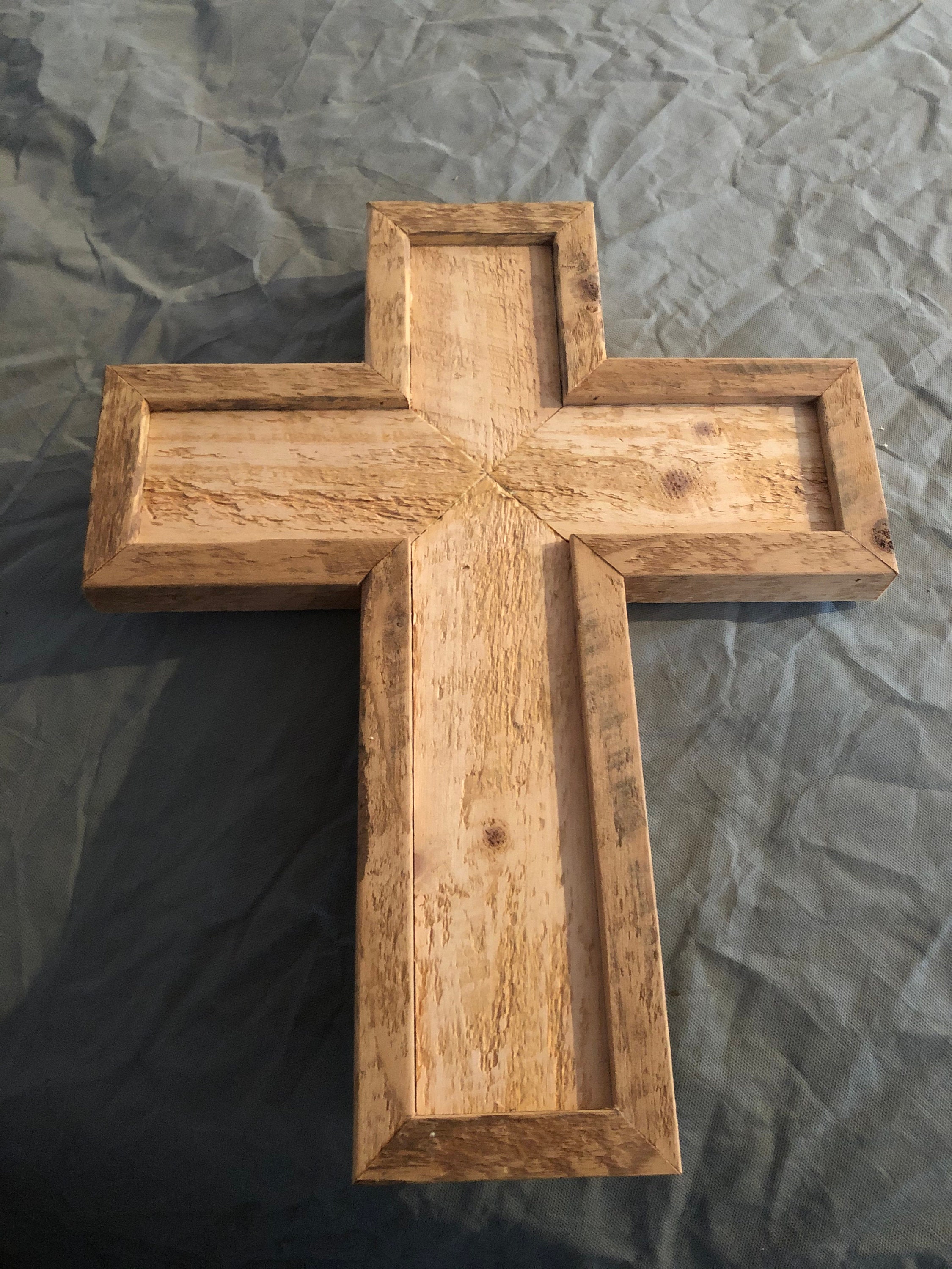 LARGE Rustic Repurposed Barn Wood Cross - Etsy