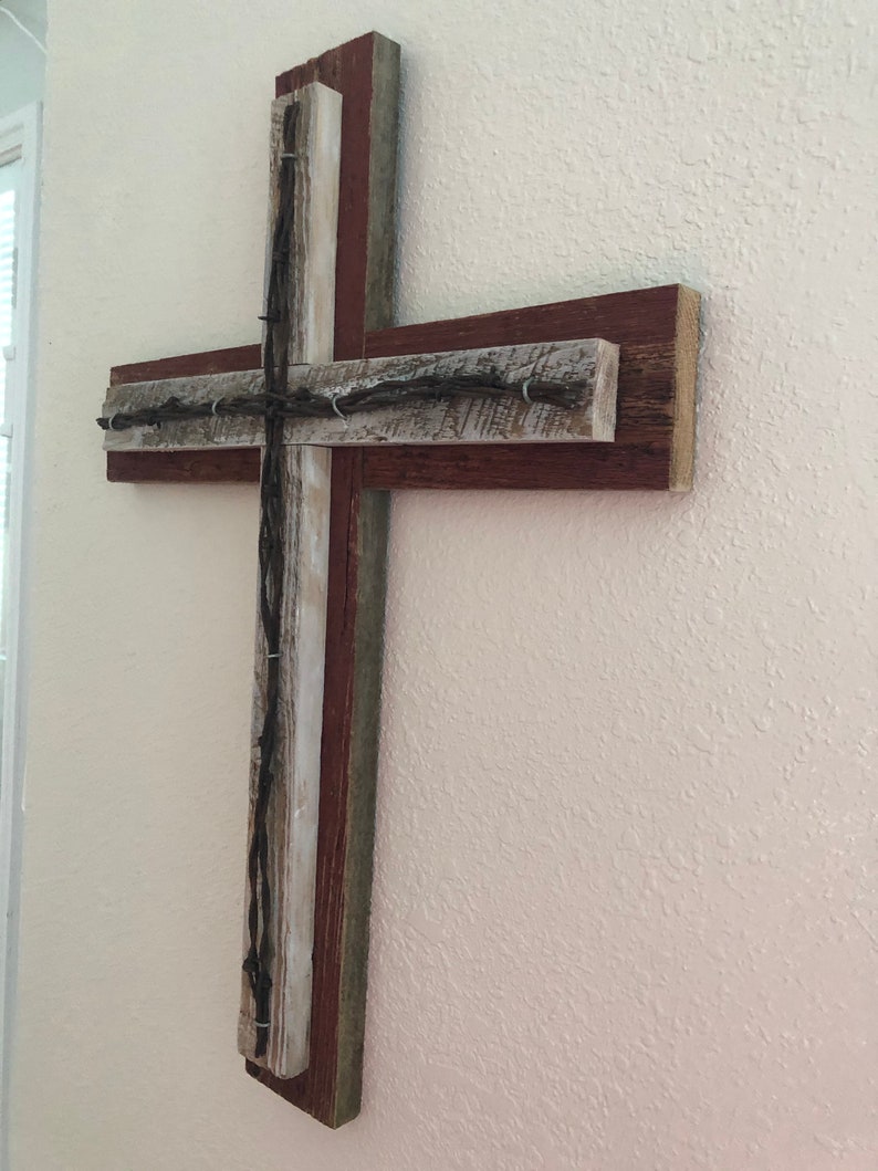 LARGE Rustic Repurposed Barn Wood Cross - Etsy