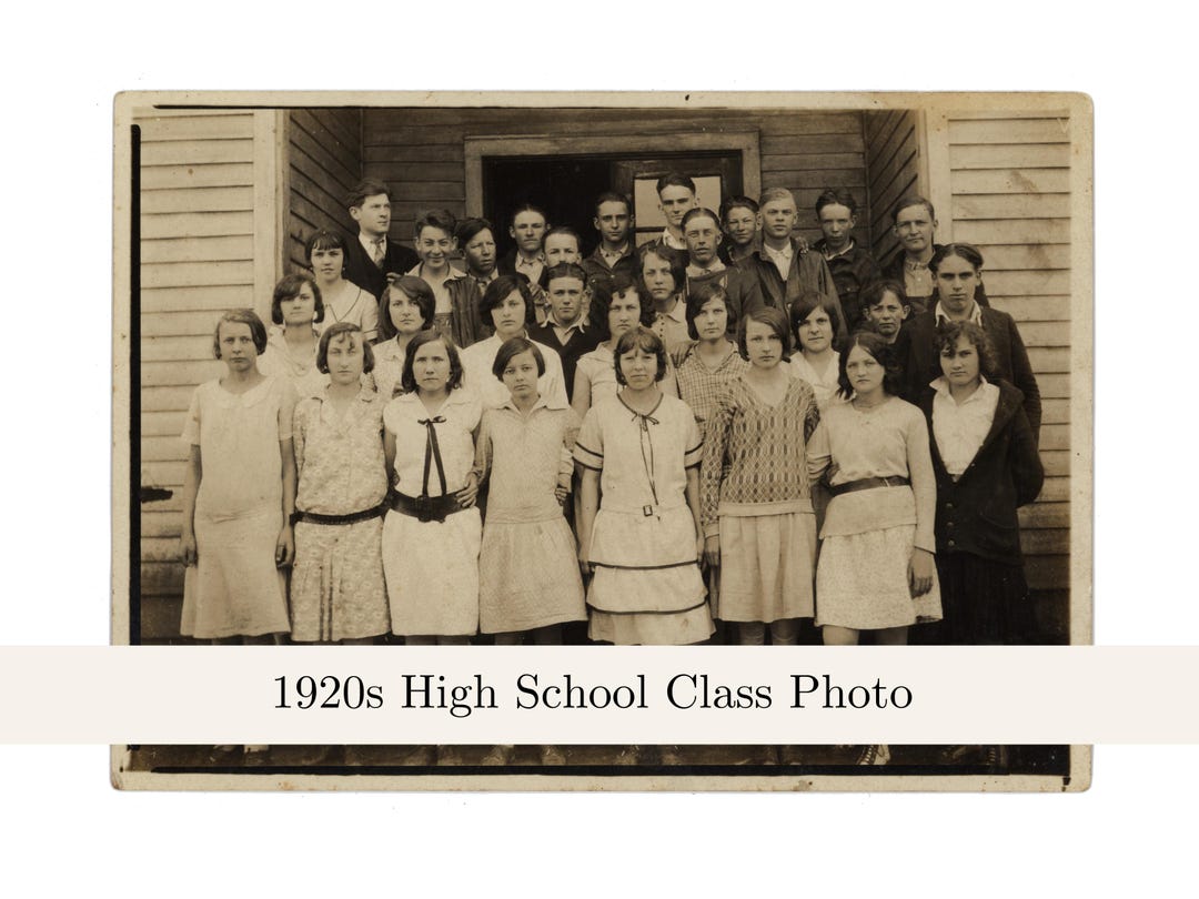1920s High School Class Photo: Vintage Rural Student Portrait (PDF ...