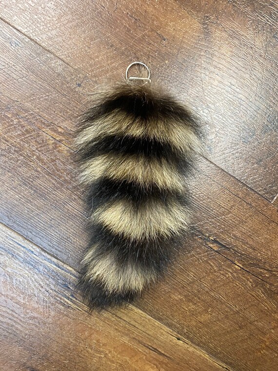 Racoon Tail Key Chain | Etsy