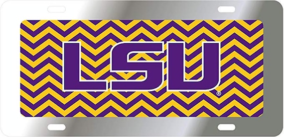 LSU Tigers Chevron Stripedlicense Plate / Car Tag NCAA - Etsy