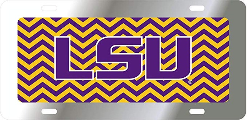 LSU Tigers Chevron Stripedlicense Plate / Car Tag NCAA - Etsy