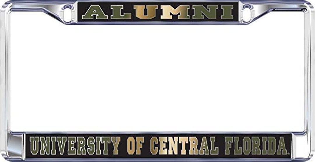 UCF Knights Mirrored Chrome License Plate Tag Frame Domed Alumni NCAA ...