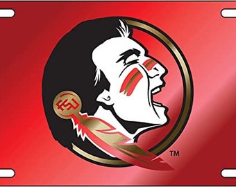 Florida State Seminoles FSU License Plate Inlaid Mirrored Car | Etsy