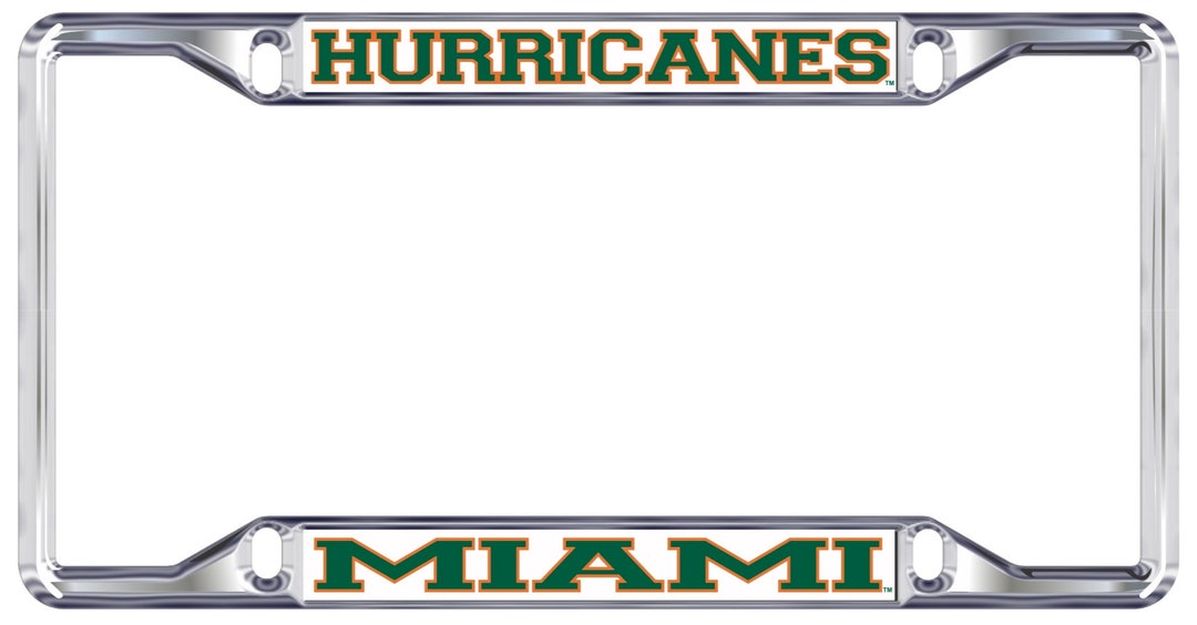 Miami White Domed License Plate Frame Hurricanes - Etsy