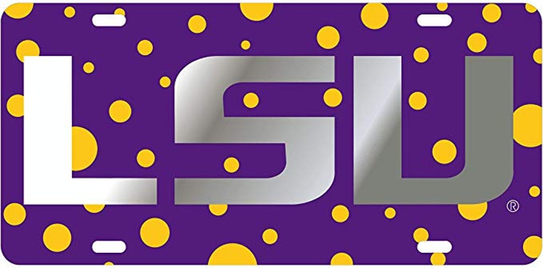 LSU Tigers Laser Cut Polka Dot License Plate / Car Tag Licensed NCAA - Etsy