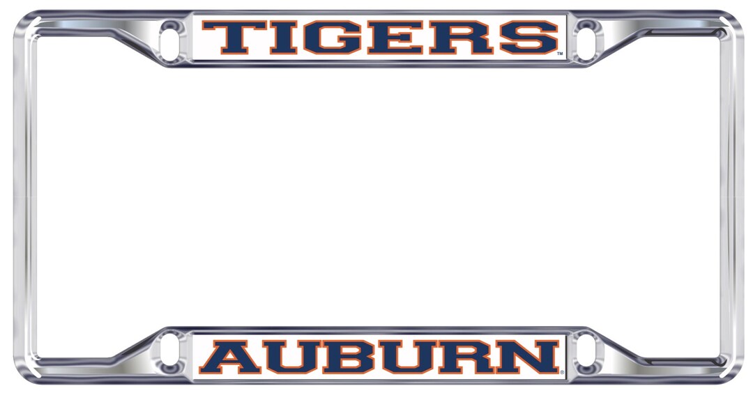 Auburn White Domed License Plate Frame Tigers - Etsy