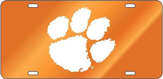 Clemson Tigers Reflective License Plate / Car Tag NCAA | Etsy