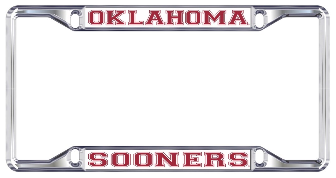 Oklahoma White Domed License Plate Frame Sooners - Etsy