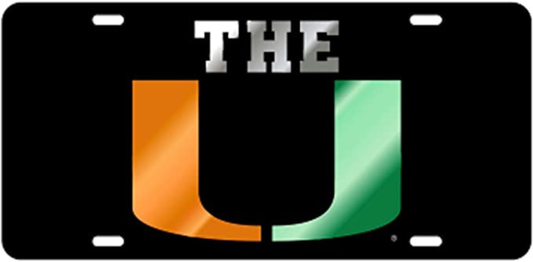 Miami Hurricanes the U Laser Cut License Plate / Car Tag Licensed NCAA ...