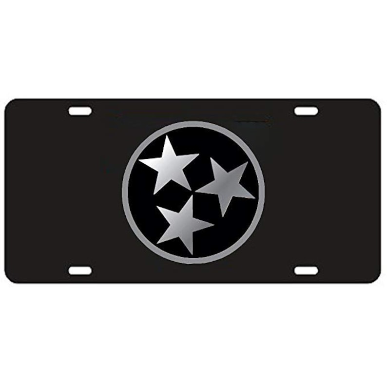 Tennessee Volunteers Tri Star License Plate / Car Tag Black Licensed ...