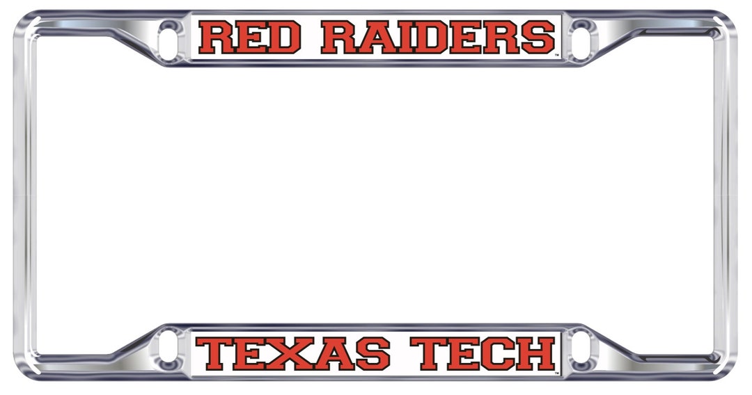 Texas Tech White Domed License Plate Frame Red Raiders - Etsy
