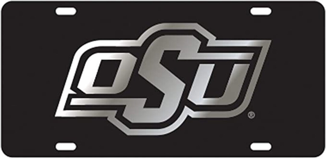 Oklahoma State University, OSU Cowboys License Plate Inlaid Mirrored ...