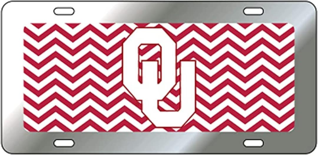 Oklahoma Sooners OU Chevron Striped License Plate / Car Tag NCAA - Etsy