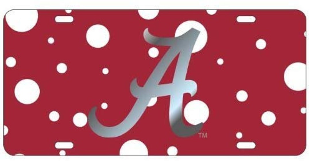 Alabama Crimson Tide Laser Cut Polka Dot License Plate / Car Tag ...