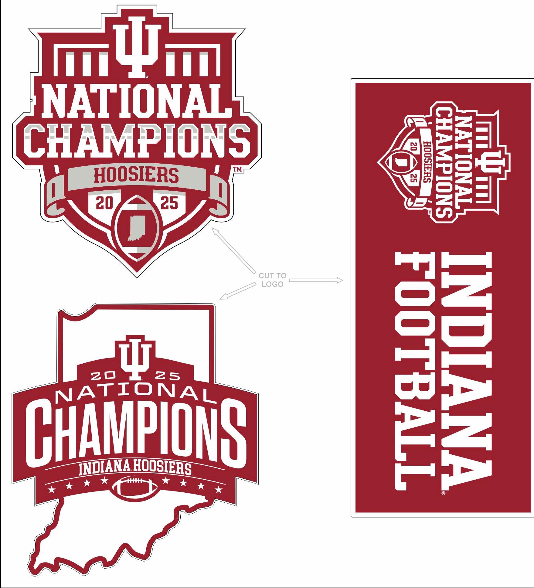 IU, Indiana Hoosiers 2025 National Championship Decal Set Licensed NCAA ...