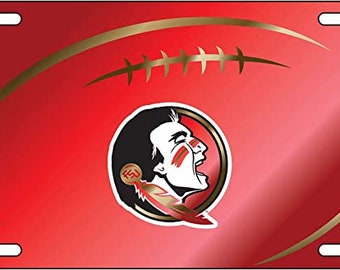 Florida State Seminoles FSU License Plate Inlaid Mirrored Car | Etsy