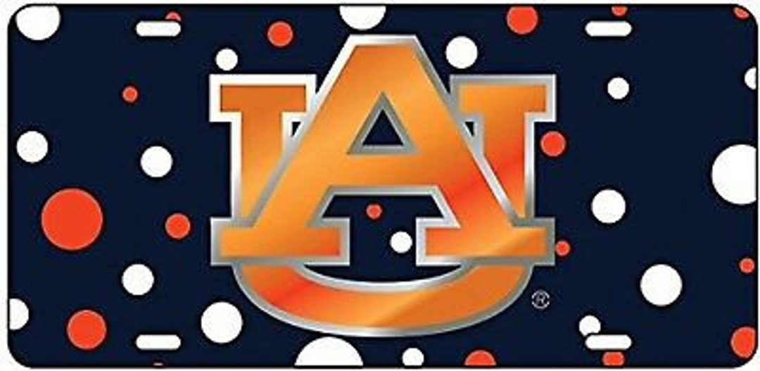 Auburn Tigers Laser Cut License Plate / Car Tag Polka Dot Licensed NCAA ...