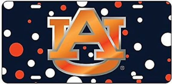 Auburn Tigers Laser Cut License Plate / Car Tag Polka Dot | Etsy
