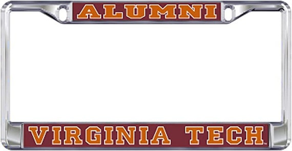 Virginia Tech Hokies Alumni License Plate Tag Frame Domed NCAA | Etsy