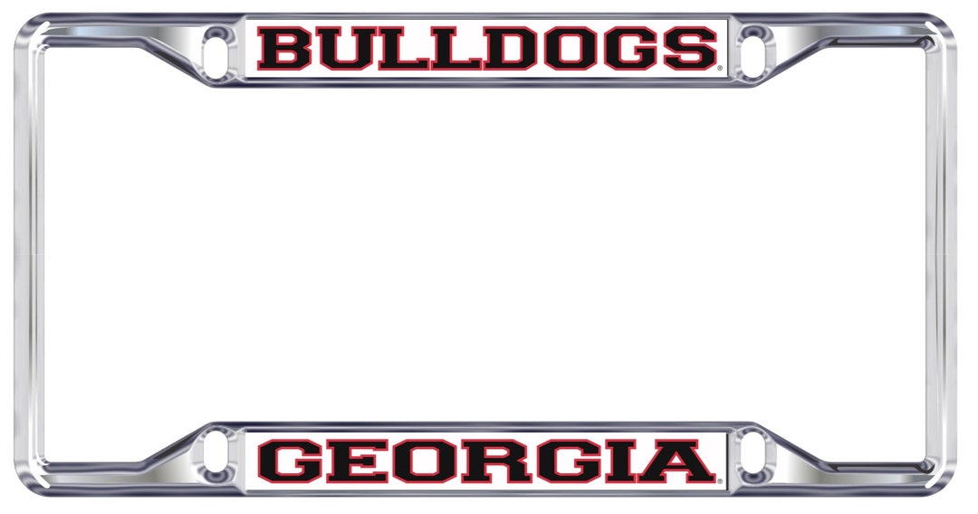 Georgia Bulldogs White License Plate Frame Bulldogs - Etsy