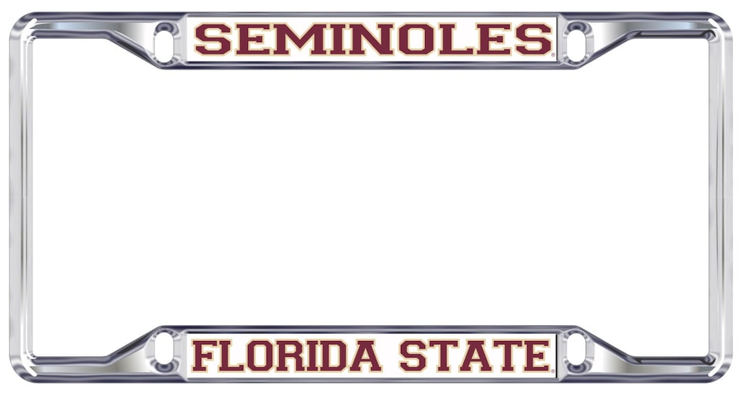 Florida State White Domed License Plate Frame Seminoles - Etsy