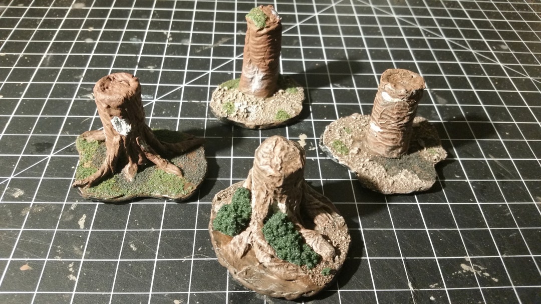Tree/stump Miniatures 28mm 32mm Tabletop Dnd Pathfinder Package of 4 - Etsy