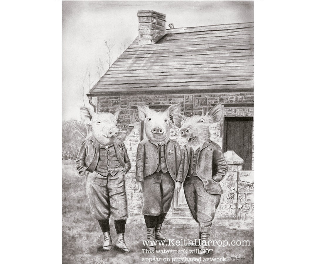 Three Little Pigs©. Original Pencil Art and Signed Prints. 39 From the ...