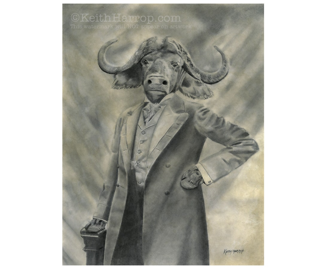 Water Buffalo. Signed Prints. #7 Victorian Animal Art From the Anicurio ...