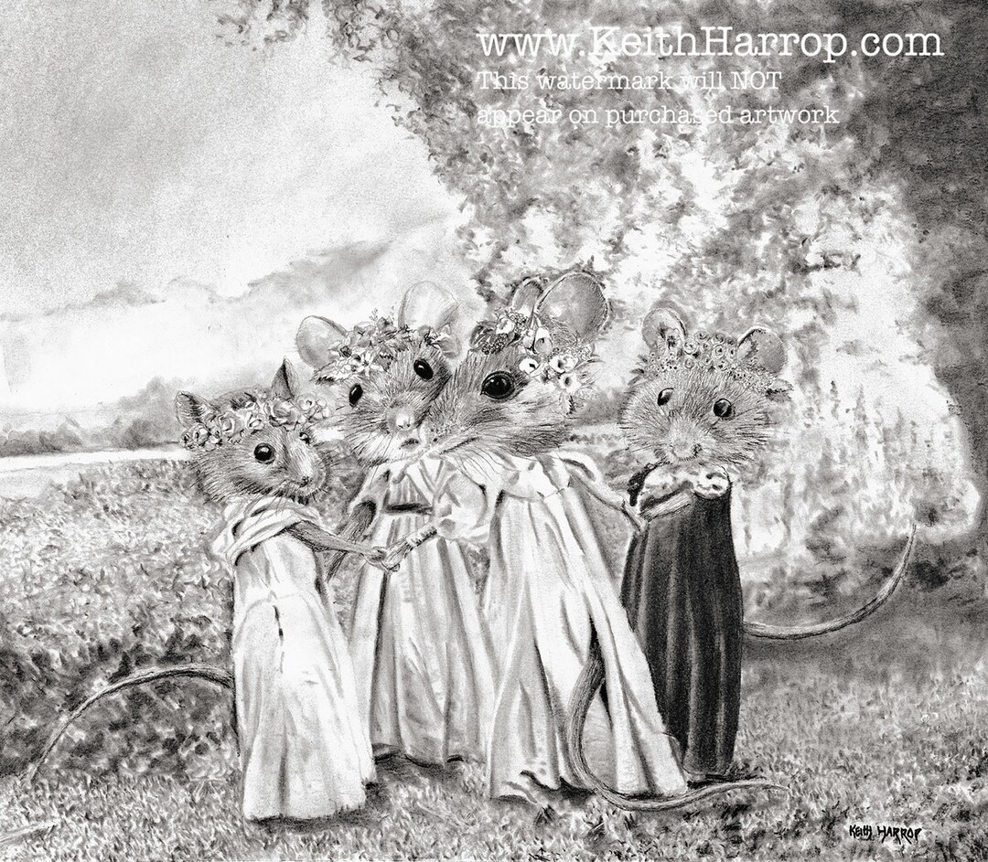 Field Mice Dancing. Original Pencil Art & Signed Prints. #33 Victorian ...