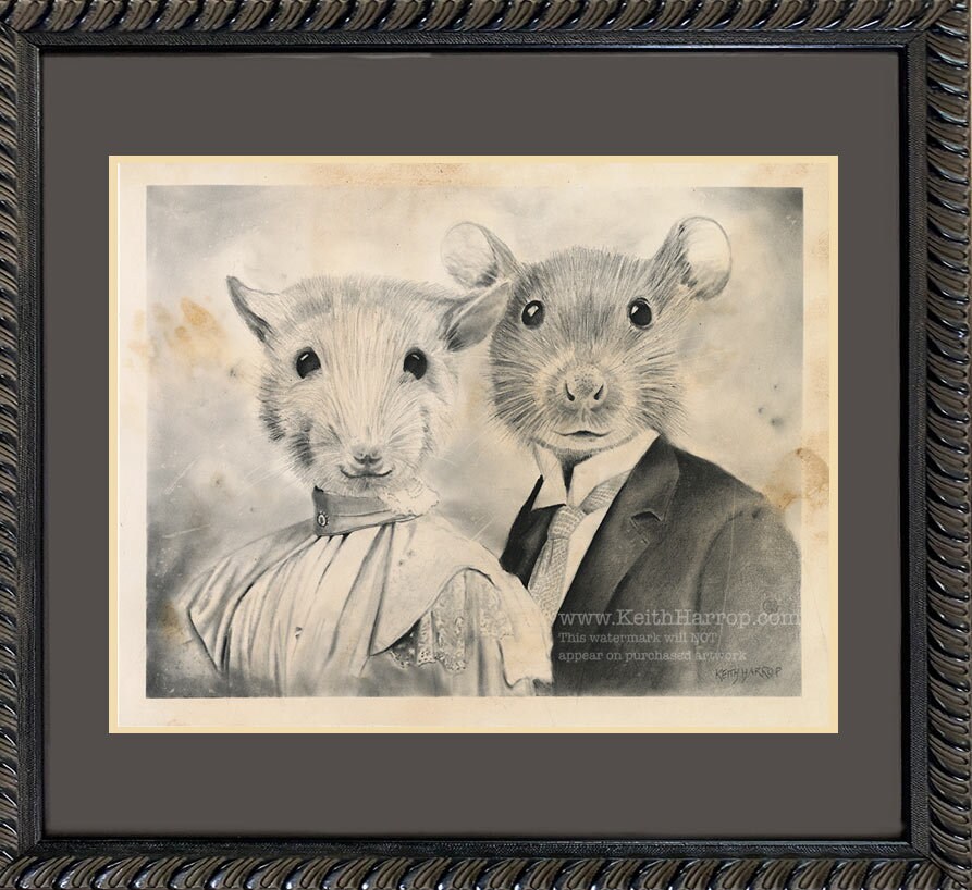 Rat Couple© . Original Pencil Art, and Signed Prints. #46 Victorian ...