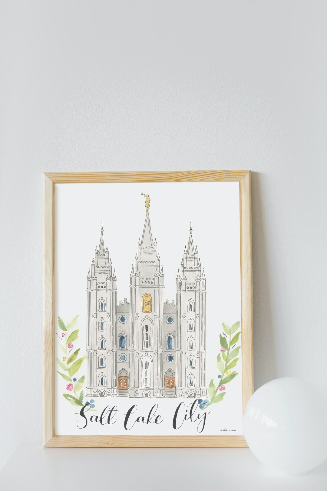 Watercolor Temple, LDS Salt Lake City Temple, Temple Print, Utah Temple ...