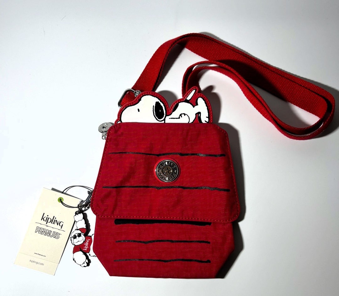 Kipling X Peanuts Crossbody Bag Purse Red SNOOPY House Doggy Print New ...