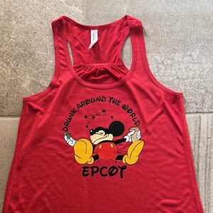 Disney Inspired Adult Drunk Mickey Mouse at Epcot Drinking Around the ...