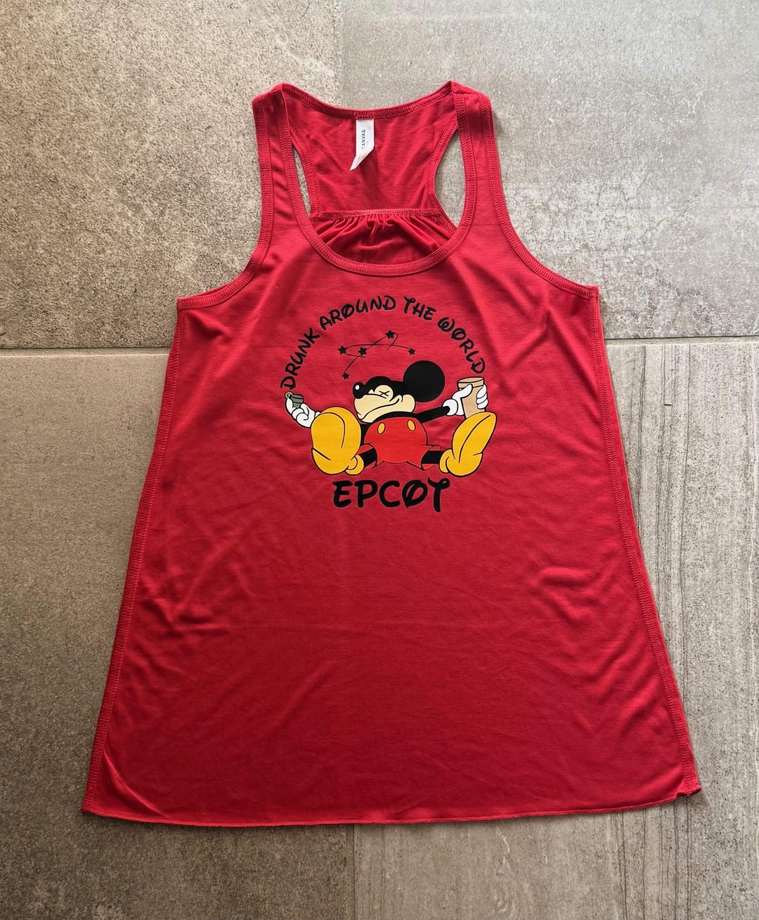 Disney Inspired Adult Drunk Mickey Mouse at Epcot Drinking Around the ...