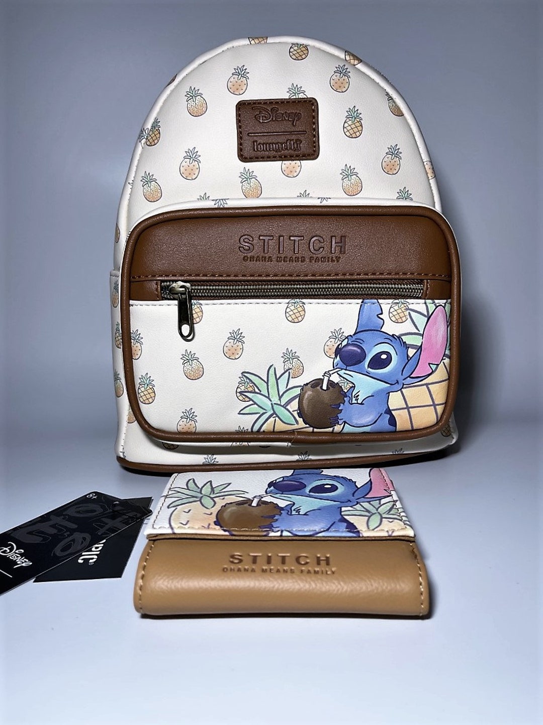 Disney Loungefly Lilo and Stitch Pineapple Mini Backpack and Matching ...