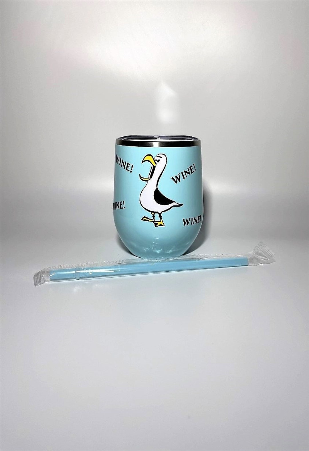Custom Disney Inspired Seagull Wine Finding Nemo 12oz Wine Tumbler ...