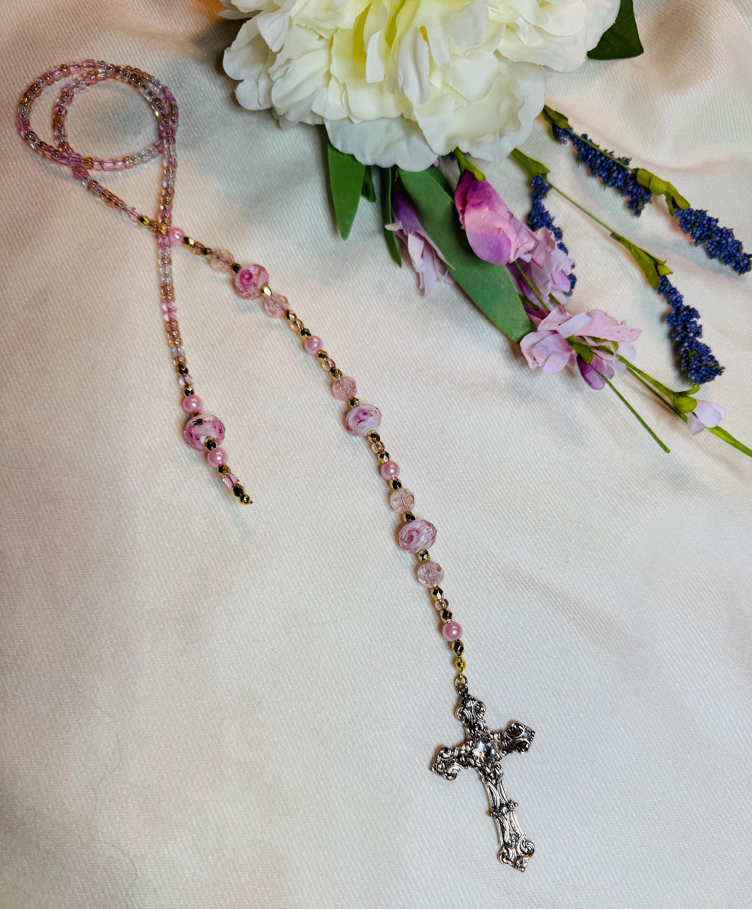 Handmade Bible Bookmark – Beaded With Cross Charm - Etsy