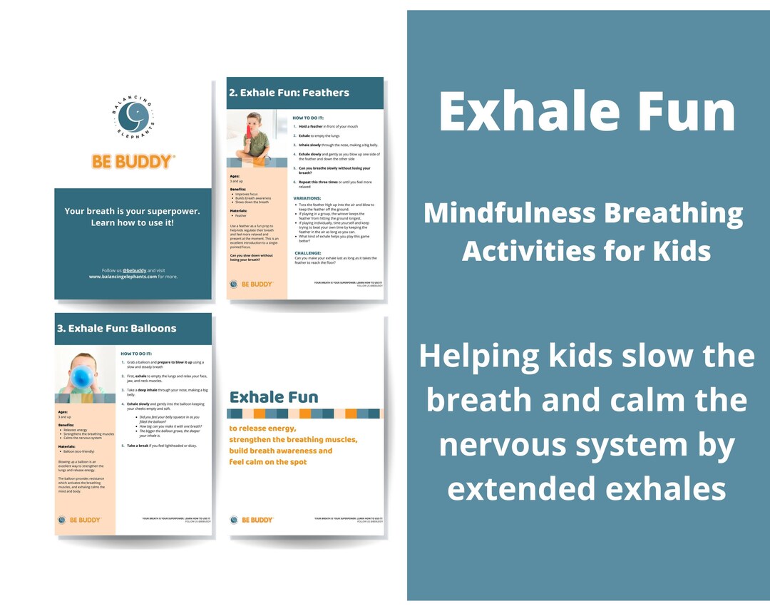 Exhale Fun, Mindfulness Breathing Activities for Kids (PDF) - Etsy