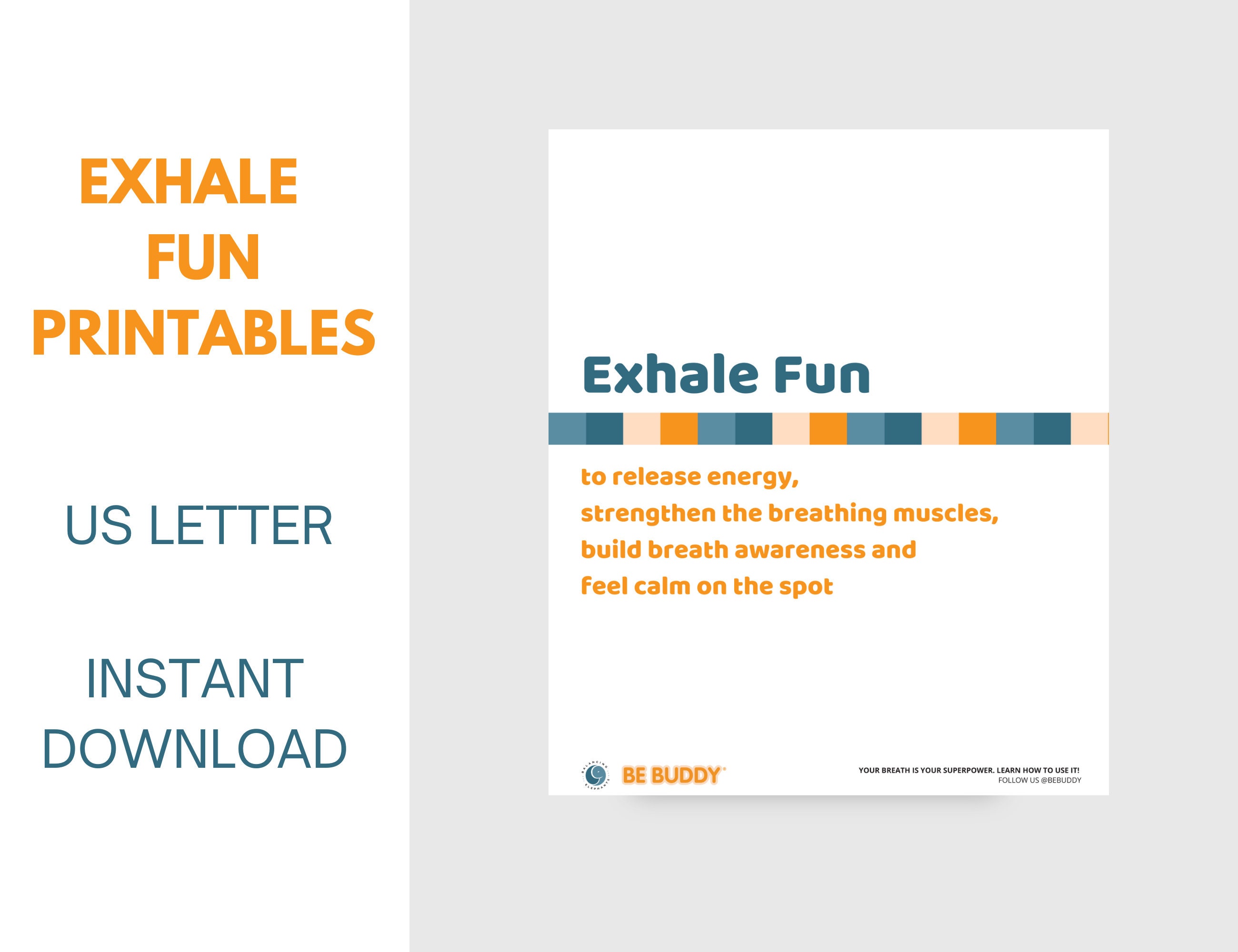 Exhale Fun, Mindfulness Breathing Activities for Kids (PDF) - Etsy