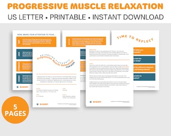 Progressive Muscle Relaxation PMR Worksheet for Kids, Calm Down, Stress ...