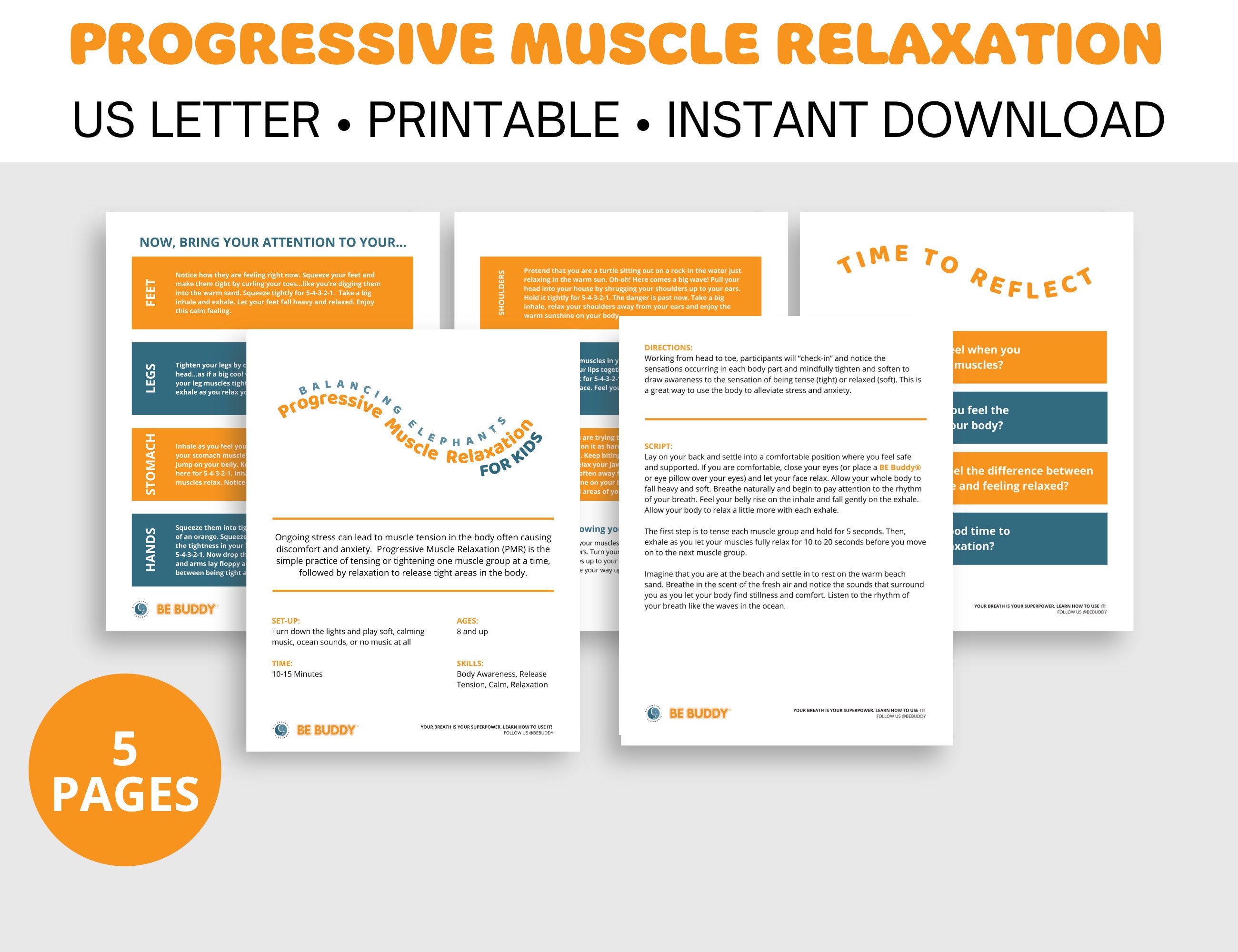 Progressive Muscle Relaxation Script for Kids - Etsy
