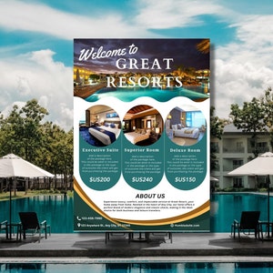Resort Flyer | Vacation Flyer| Social Media Flyer| Vacation Booking ...